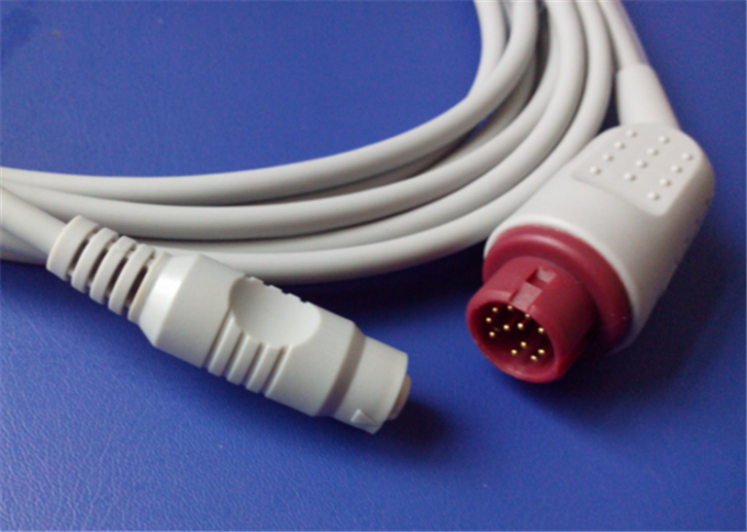 Compatible Mindray Invasive Blood Pressure Cable 12 Pin Connector 2.7m ...