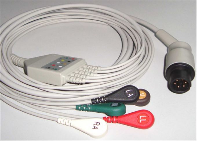 Medical Ecg Lead Wires Cable , 5.0mm Dia Ecg Patient Lead Shielded Cable
