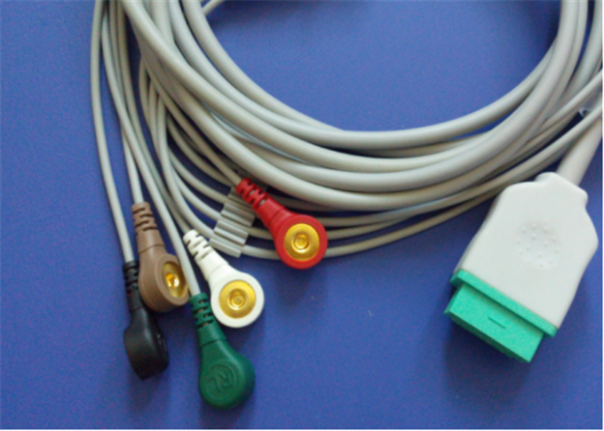 Patient Ge Ecg Cables , 5 Lead GE One Piece ECG Cable CE / ISO Standard