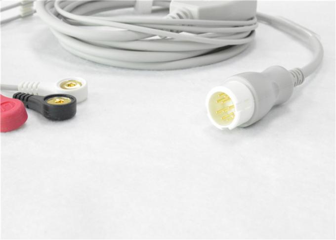 HP / HP 3 Lead Patient Cable For Ecg Machine 12 Pin Connector 3.6m TPU