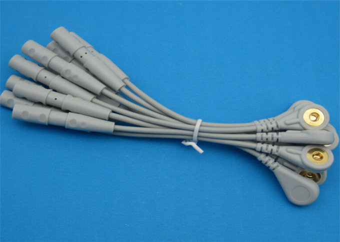 4mm ECG EKG Leads Electrode Snaps , Ekg Adapters Converter White Color