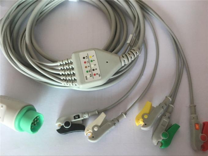 Biolight 5 Lead ECG Disposable Ecg Lead Wires 12pin TPU Jacket