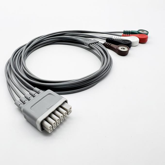 Mindray TM60 / 80 ECG Telemetry Lead Wires EY6511B Grey TPU 0.9m