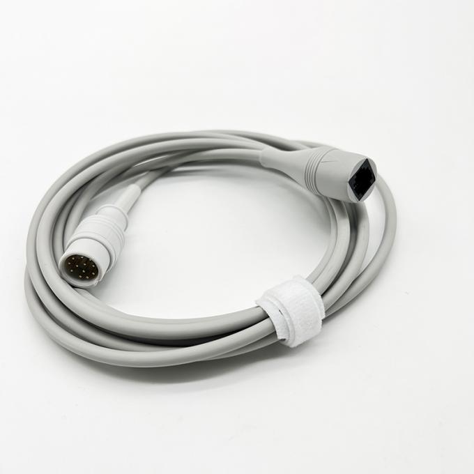 Comen IBP Invasive Blood Pressure Cable 12 Pin Connector Grey 3m TPU Jacket