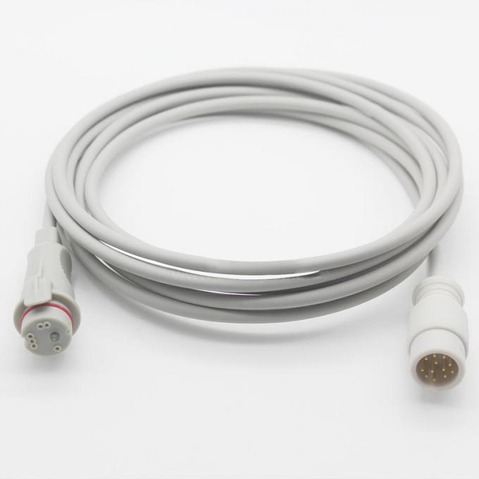 Comen IBP Invasive Blood Pressure Cable 12 Pin Connector Grey 3m TPU Jacket