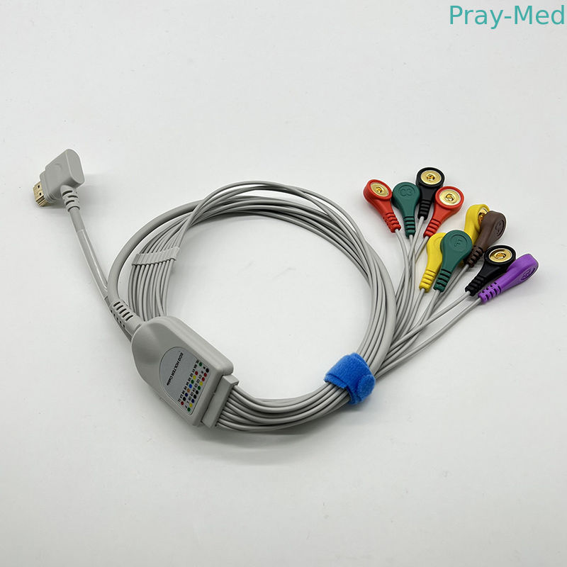Rencare 10 Lead ECG Holter Cable Grey TPU Material Snap End 1.1m