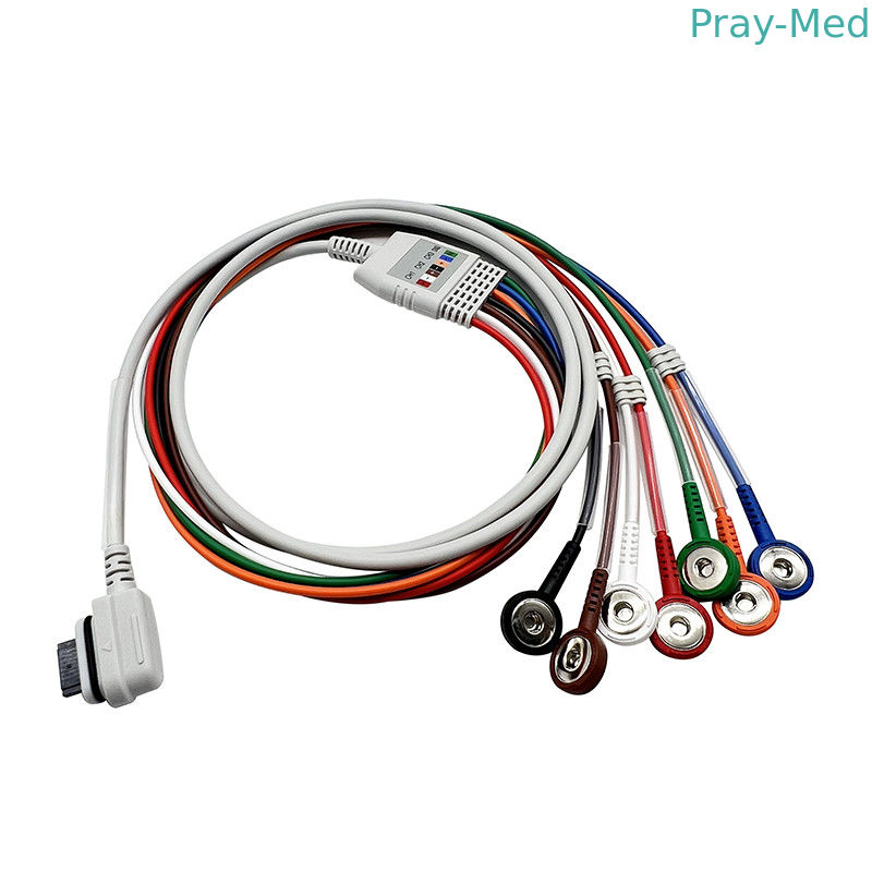 GE Seer 7 Leads Holter Recorder ECG Cable AHA Snap ECG Patient Cable