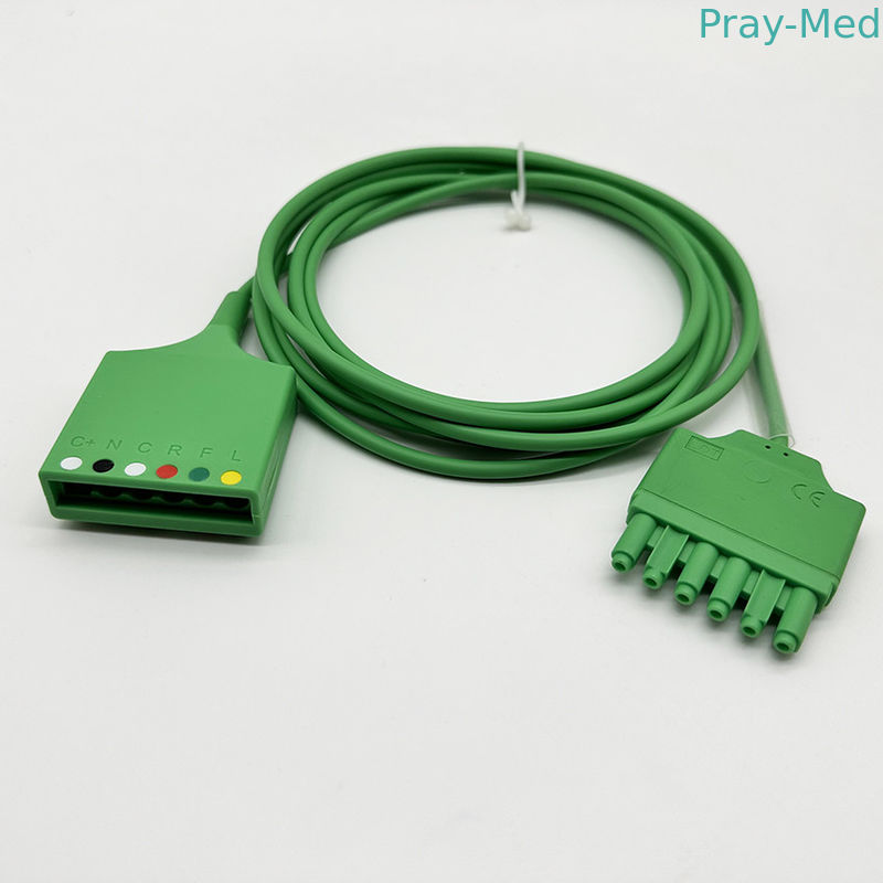 Single Pin ECG Extension Cable Compatible Drager MS16256 Green- 2m