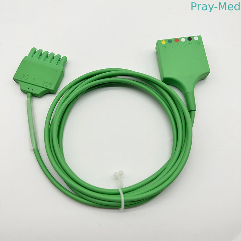Single Pin ECG Extension Cable Compatible Drager MS16256 Green- 2m