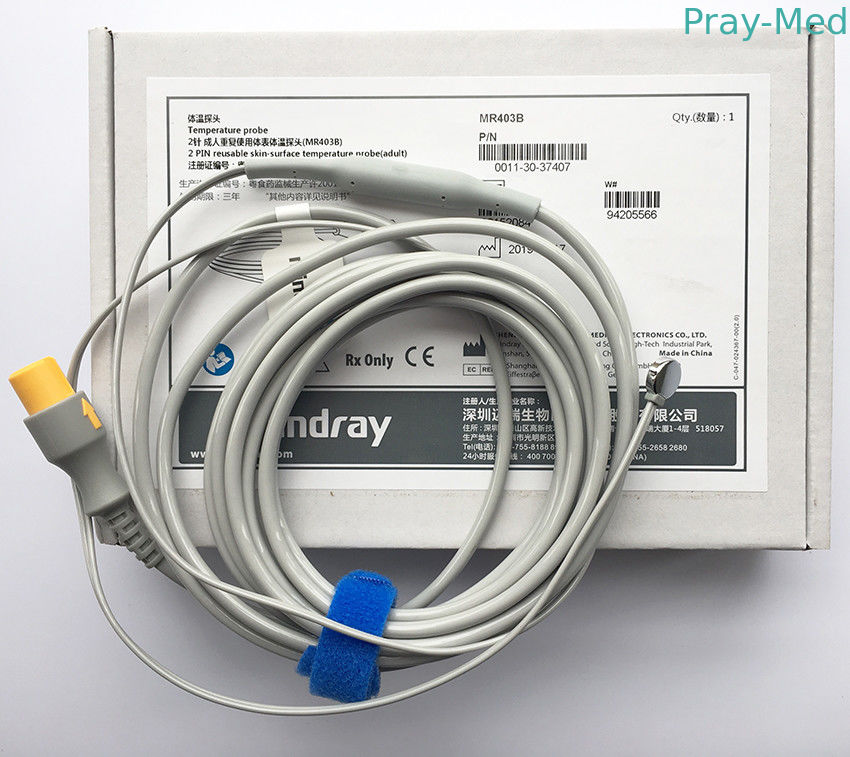 Original Mindray 2pin Reusable Skin Surface Temperature Probe MR403B MR404B
