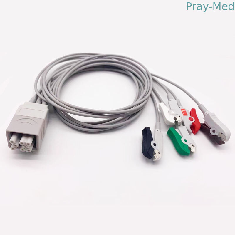 Multi-link ECG Holter Cable 5 Lead Clip 1.1m For GE SEER 1 Year Warranty