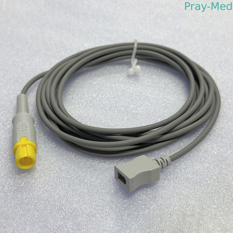Medical Temperature Sensor Extension Cables For Comen Round 2pin Yellow