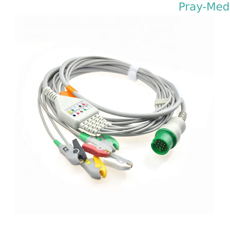 4.0mm Diameter Spacelabs Ecg Cable , 3/5Lead 17pin Ecg Cable With Lead Wire