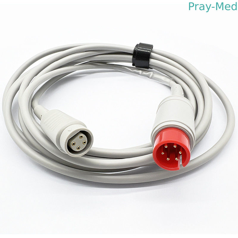 Round Invasive Blood Pressure Cable Mindray 6pin To 4pin IBP Adapter Cable
