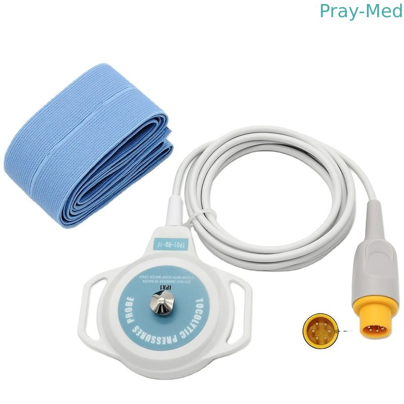 US Fetal Monitor Toco Transducer 6pin Connector 2.2m Grey TPU Cable