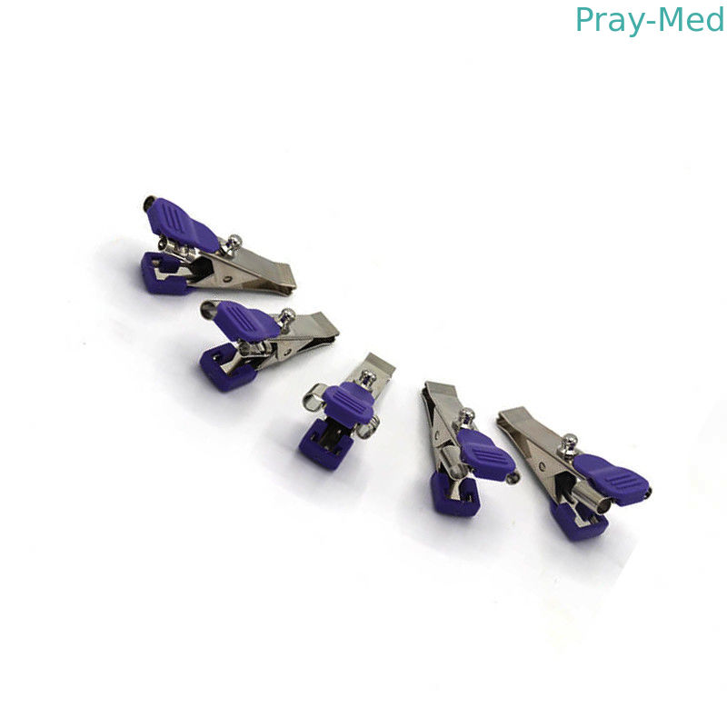 Plastic Copper ECG Lead Clips Banana 4.0MM DIN 3.0MM 10pcs / Set