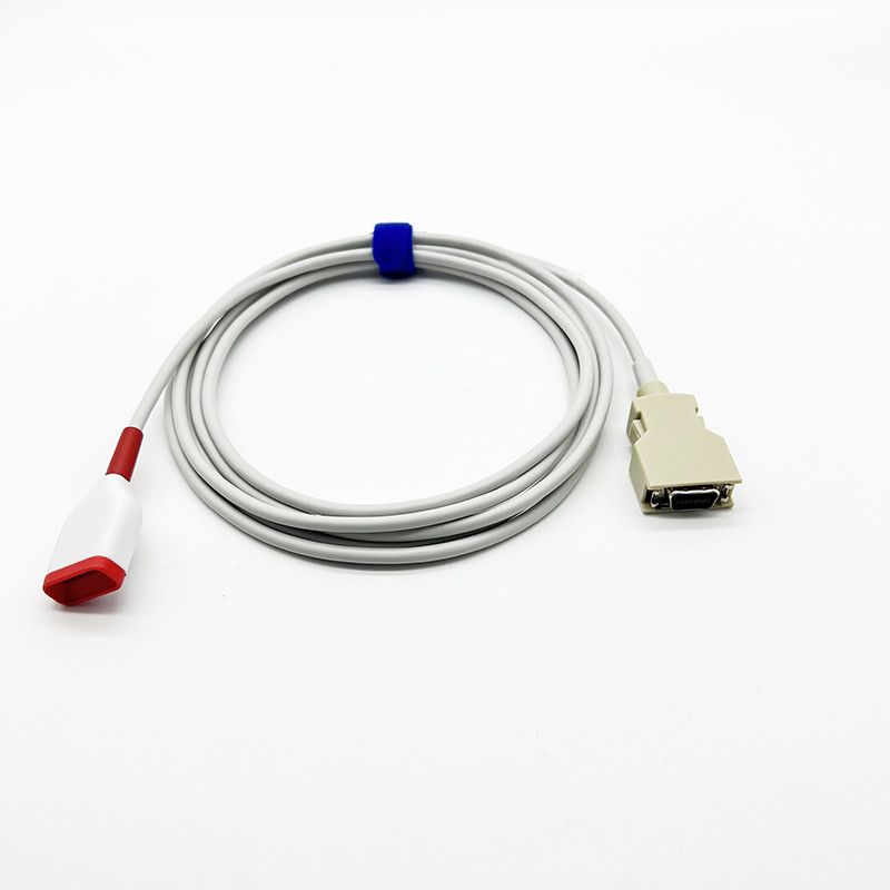 Grey TPU Spo2 Sensor Cable 12ft 14 Pin Connector 4081