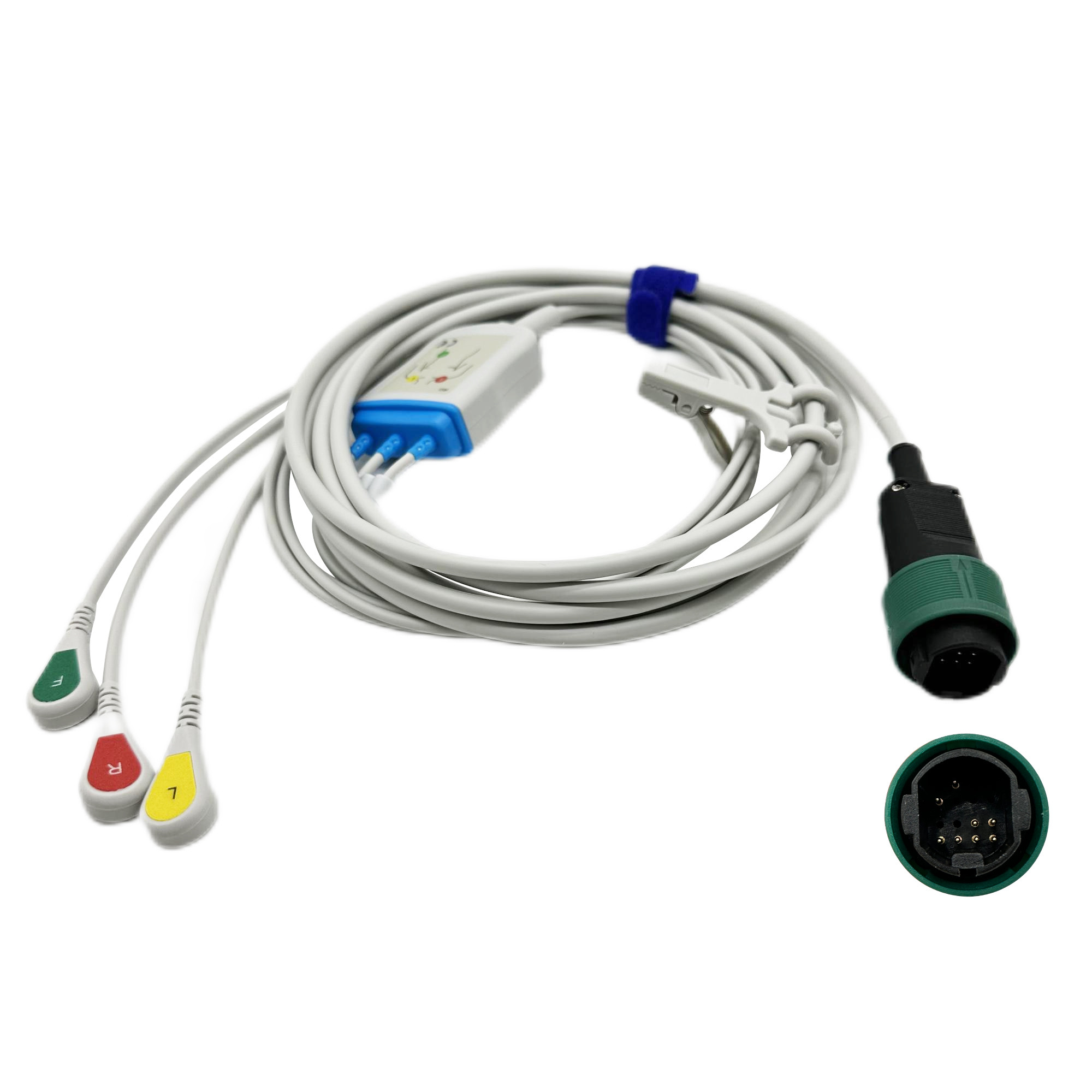 Yilang 3 / 5 Lead Direct Connect ECG Cable IEC 3.6m Length For Patient ...