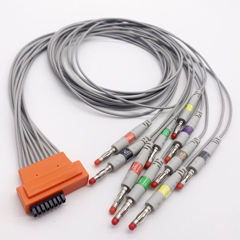 Cardioline 10 Lead ECG Cable 0.9m Holter Cable Snap Connector