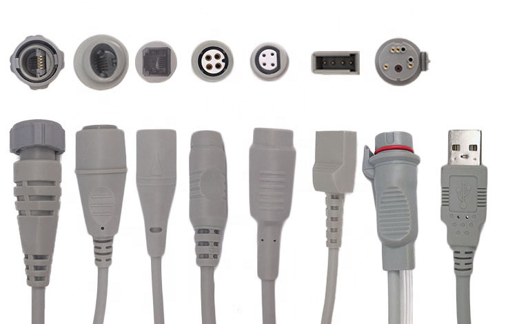 Comen IBP Invasive Blood Pressure Cable 12 Pin Connector Grey 3m TPU Jacket