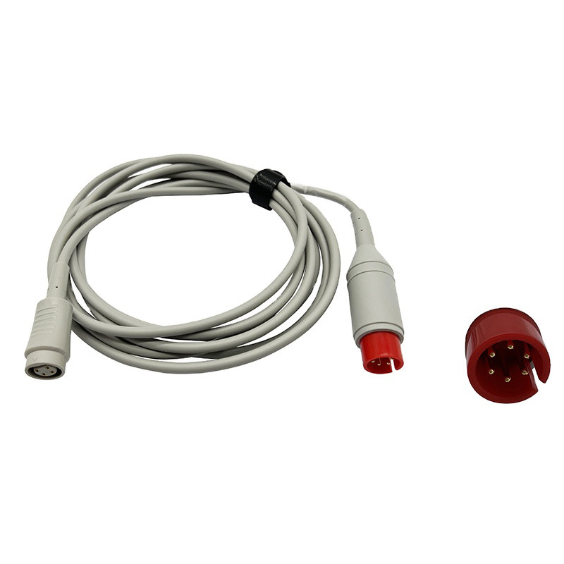 Round Invasive Blood Pressure Cable Mindray 6pin To 4pin IBP Adapter Cable
