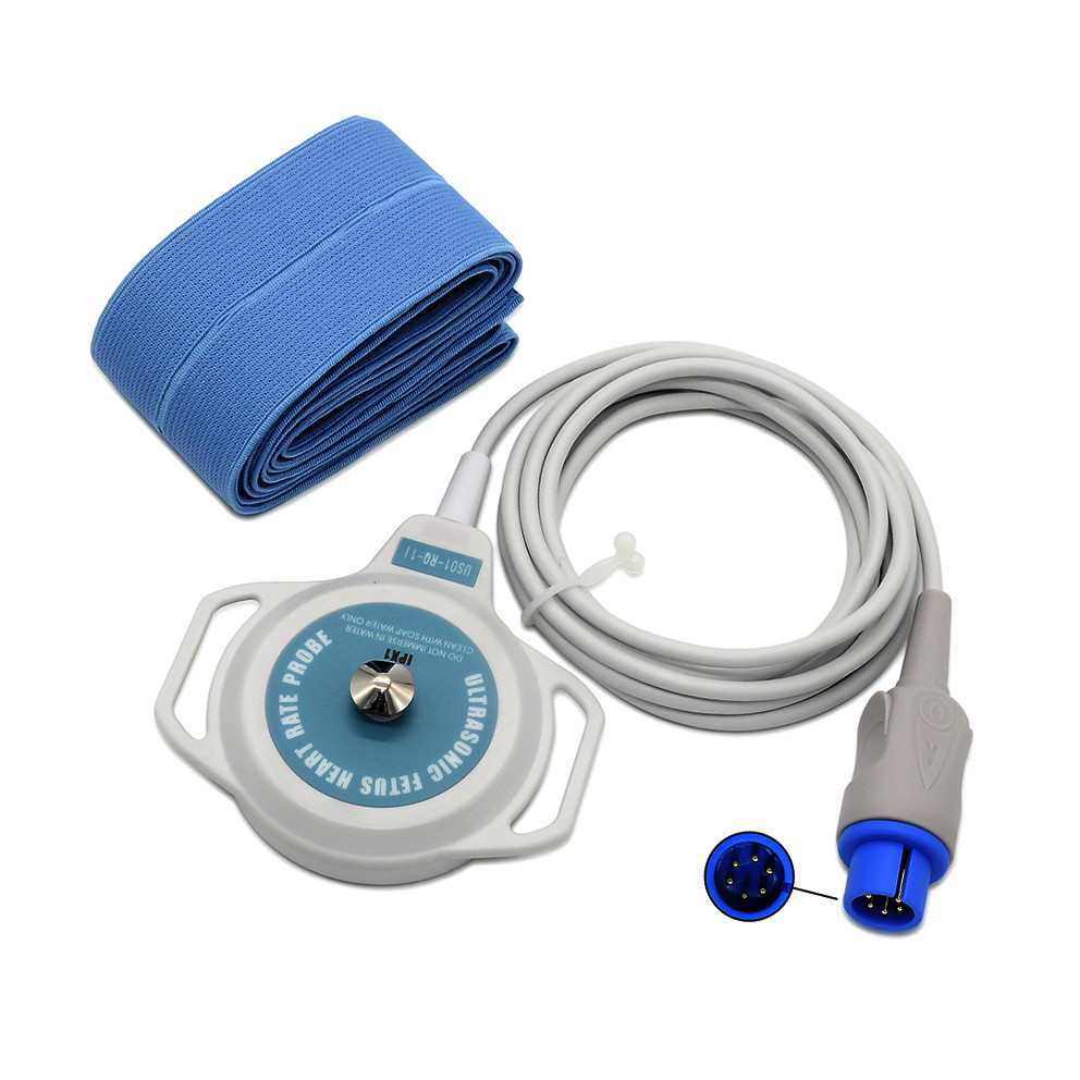 US Fetal Monitor Toco Transducer 6pin Connector 2.2m Grey TPU Cable