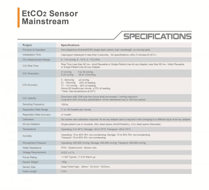Medical Equipment Mainstream Nihon Kohden EtCO2 Sensor With CE